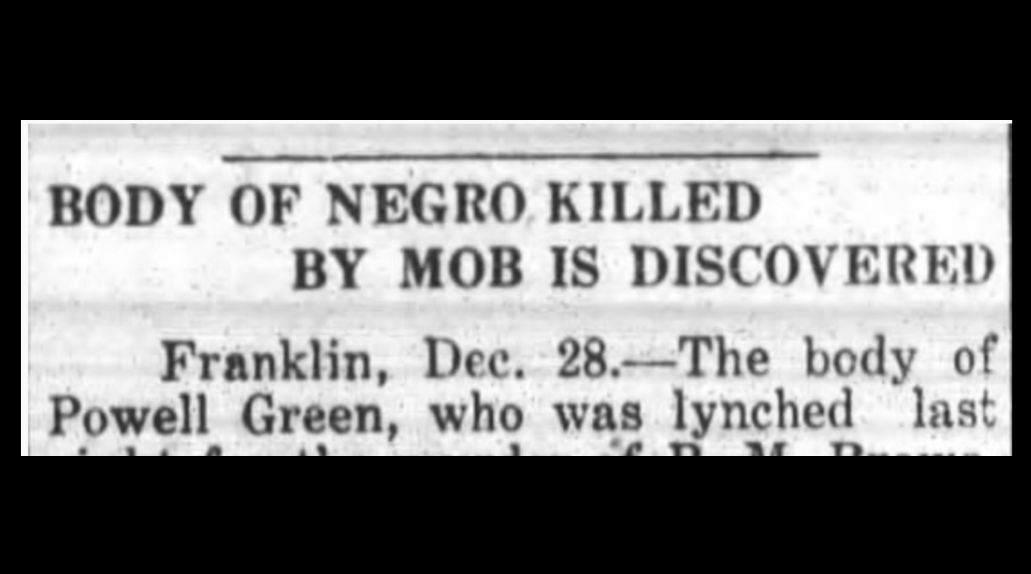 On Dec 27, 1919: White Mob Lynches Black Veteran Powell Green in North ...